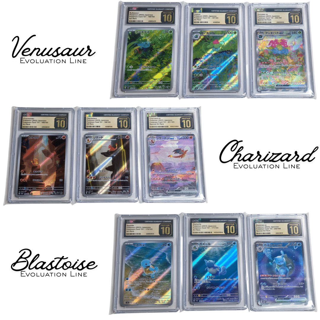 CGC Pristine 10 Sv2a 151 Charizard Venusaur & Blastoise Full Evolution ...